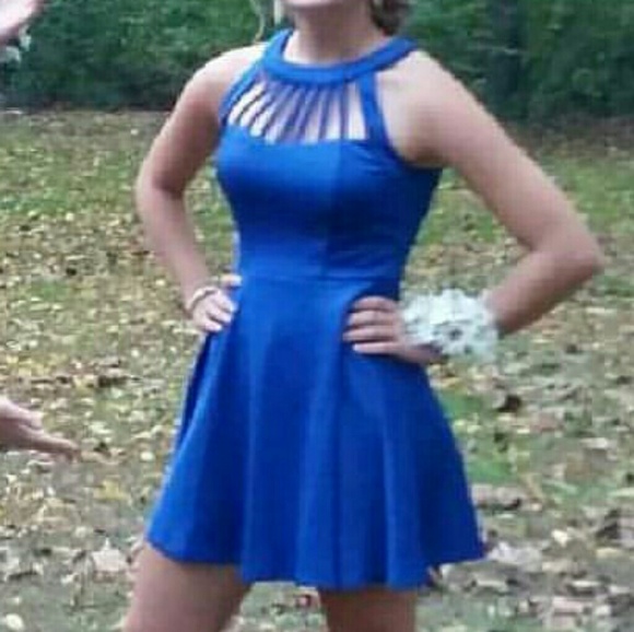 Trixxi | Dresses | Royal Blue High Neck Homecoming Dress | Poshmark